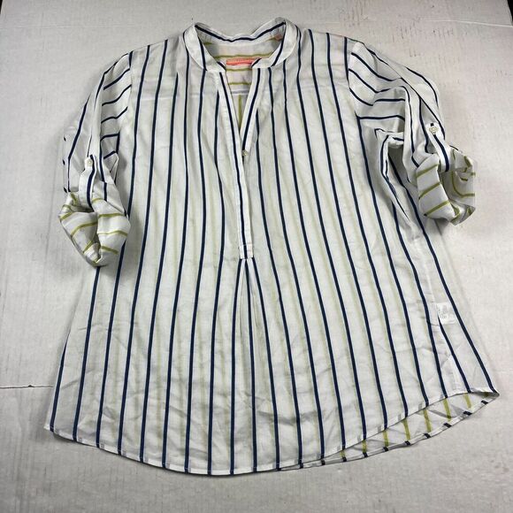 Vilagallo | Tops | Vilagallo Tunic Topstriped Embroidered Long Sleeve ...